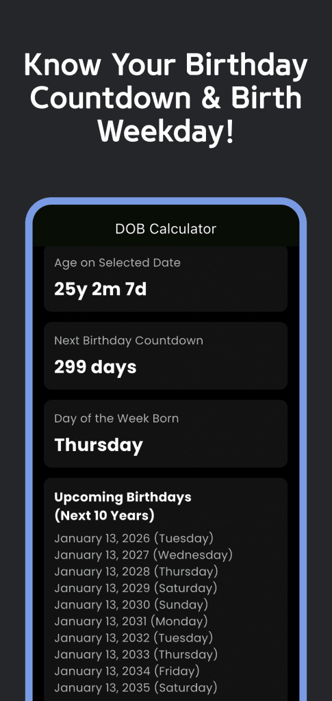 How to Easily Track Your Birthday Countdown (D-Day) - HydroponicGlass App En