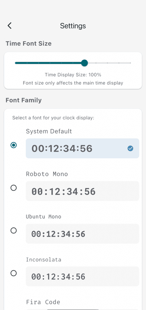 A Large Text Digital Clock App for Eye Comfort